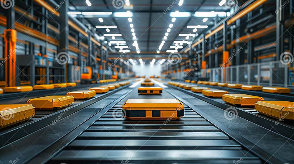 Robotics Factory with Automated Assembly Lines and Robots Programmed ...