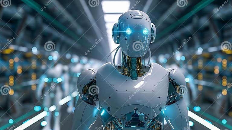 Robotics Factory with Automated Assembly Lines and Robots Programmed ...