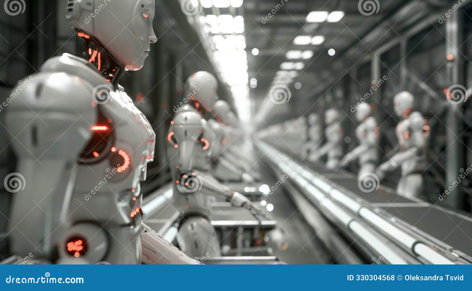 Robotics Factory with Automated Assembly Lines and Robots Programmed ...