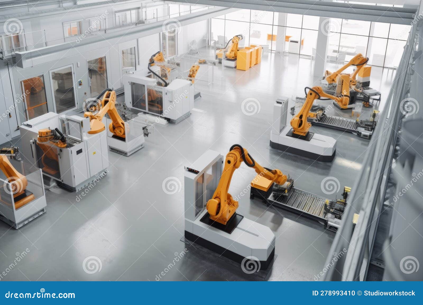Robotics Factory, with Robots Performing Precision 3d Printing and ...