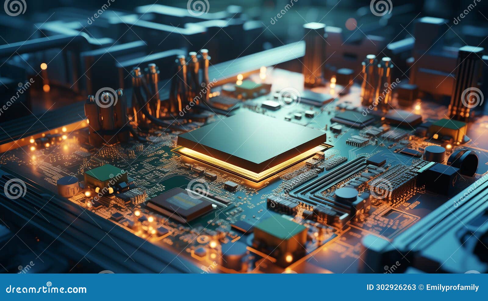 Robotics-focused Chip Production Technology Closeup Stock Illustration ...