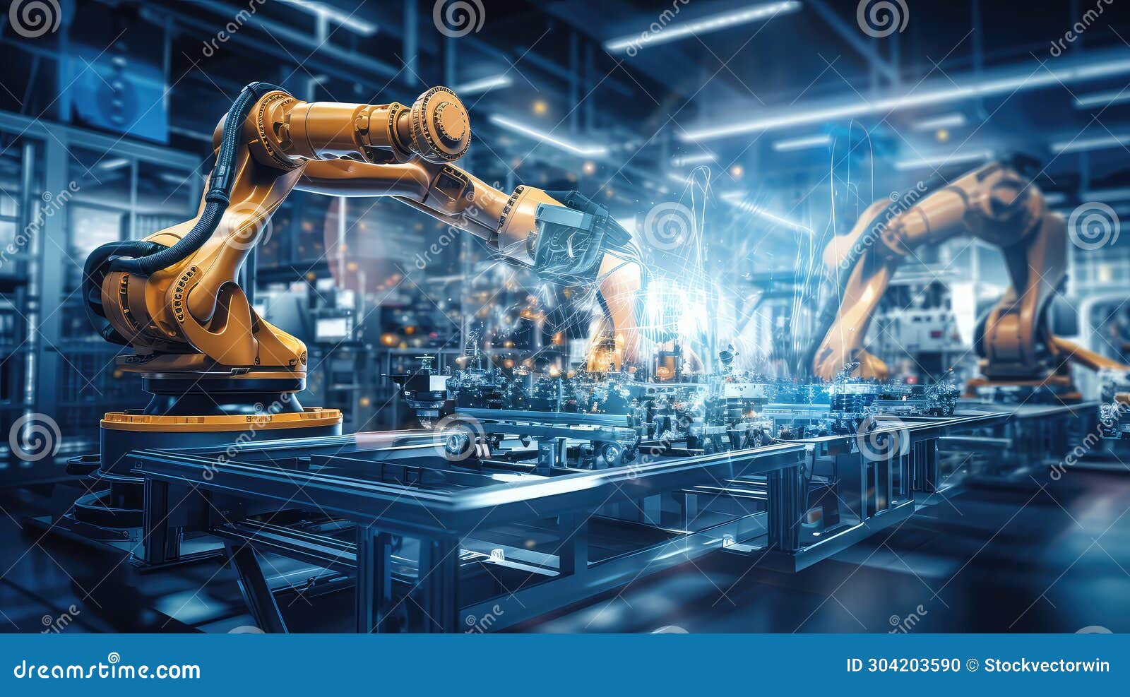 Robotics Future Innovation Background Stock Illustration - Illustration ...