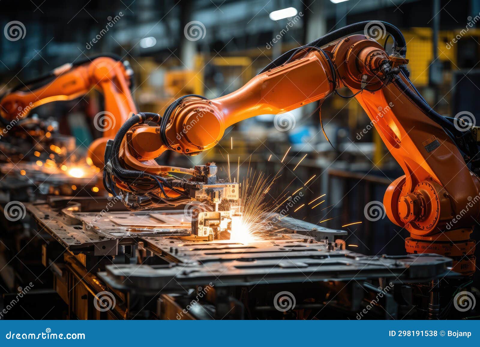 Robotics Hand in Modern Manufacturing. AI Generated Stock Illustration ...