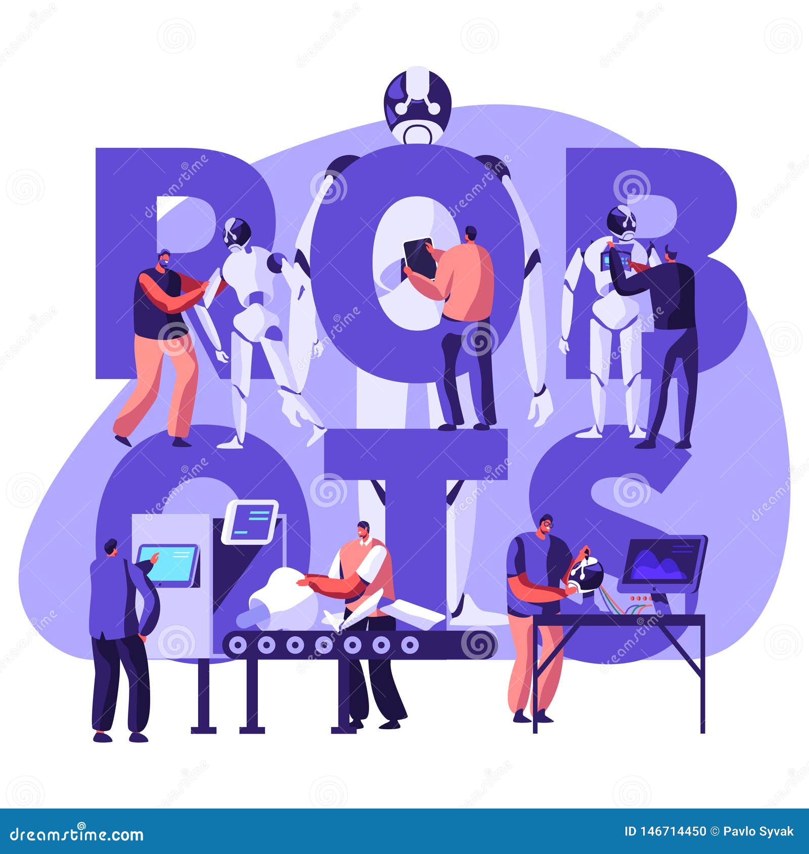 Engineers Making And Programming Robots Set, Robot Designing And ... Engineers Making And Programming Robots Set, Robot Designing And ...