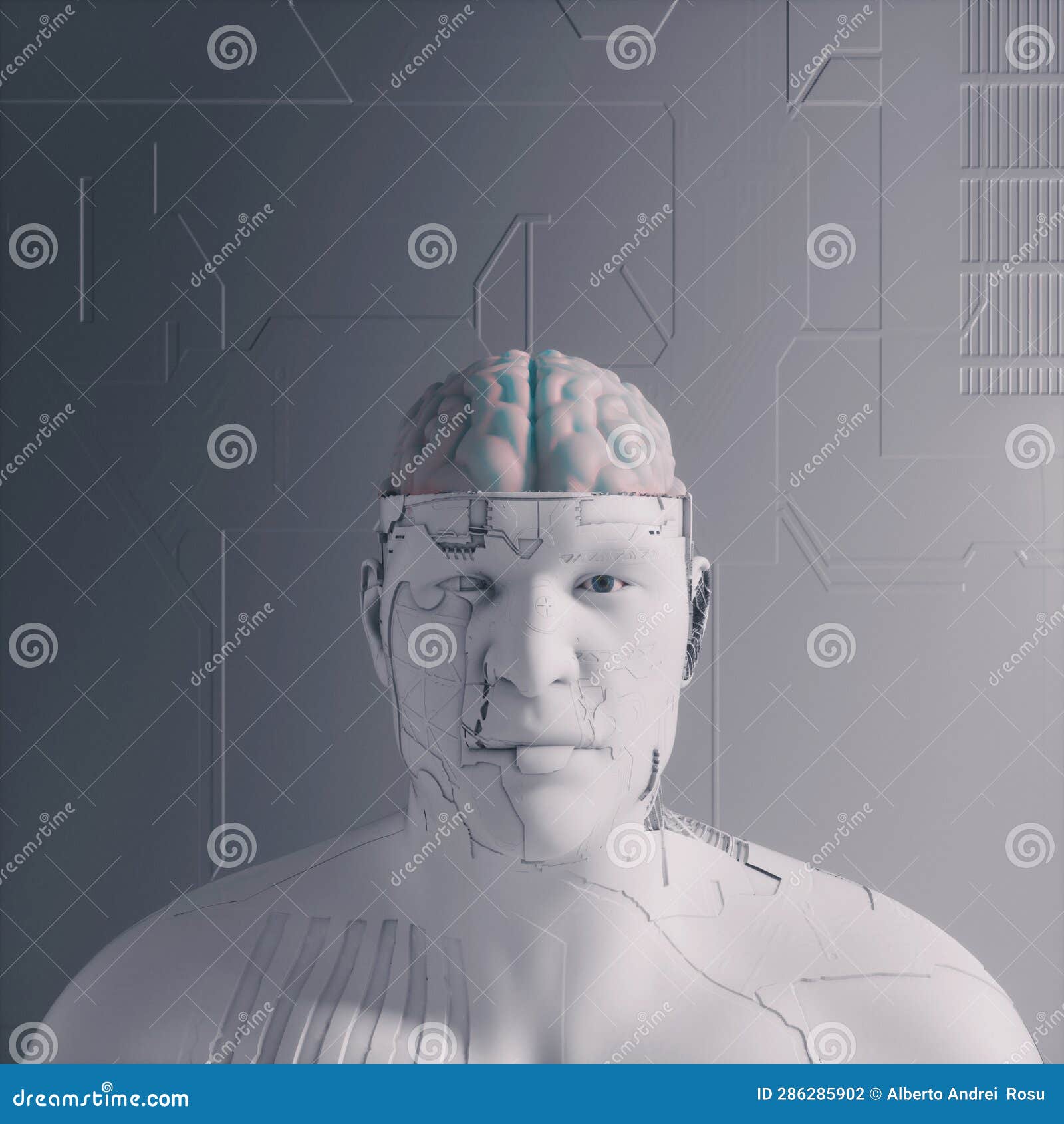 Robotics human brain stock illustration. Illustration of circuit ...