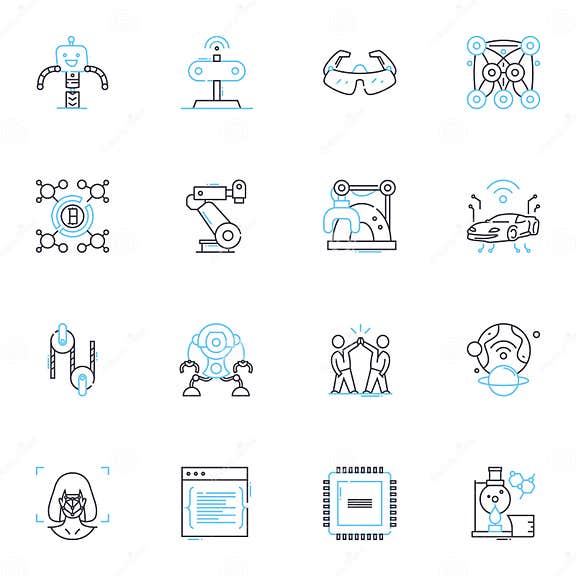 Robotics Industry Linear Icons Set. Automation, AI, Sensors, Servos ... Robotics Industry Linear Icons Set. Automation, AI, Sensors, Servos ...