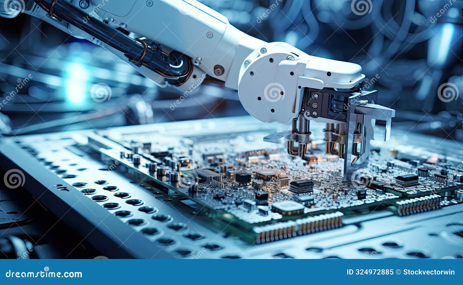 Robotics Information Technology White Stock Illustration - Illustration ...