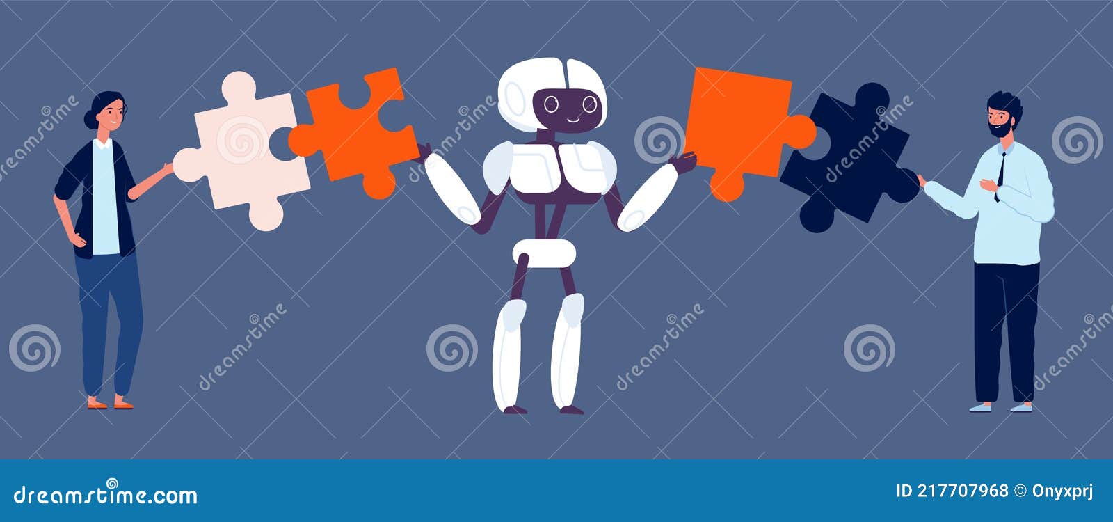 Cooperation Robot And Human. AI Artificial Intelligence And Human ...