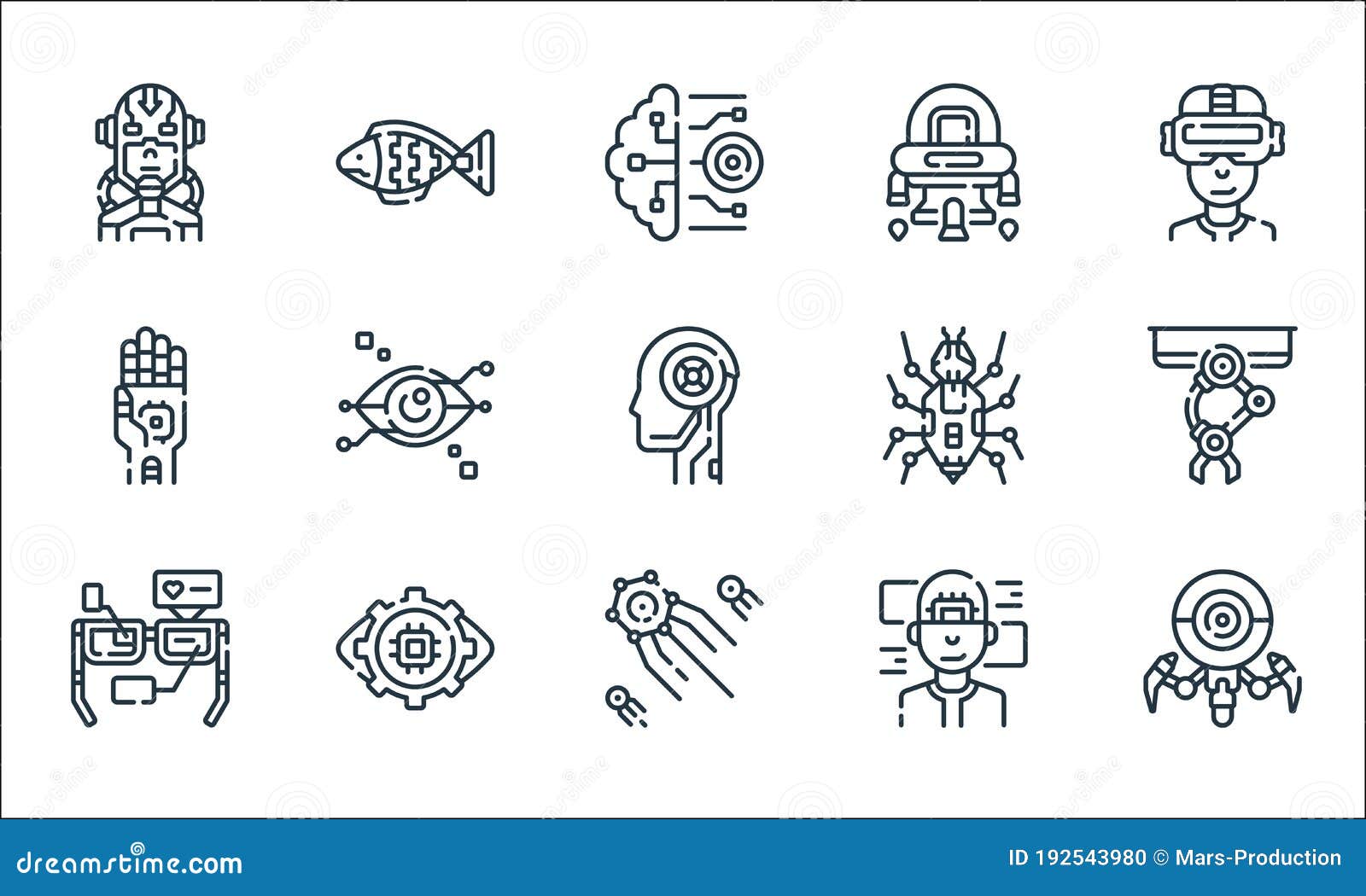 Robotics Line Icons Collection. Automation, Mechanics, Programming ... Robotics Line Icons Collection. Automation, Mechanics, Programming ...