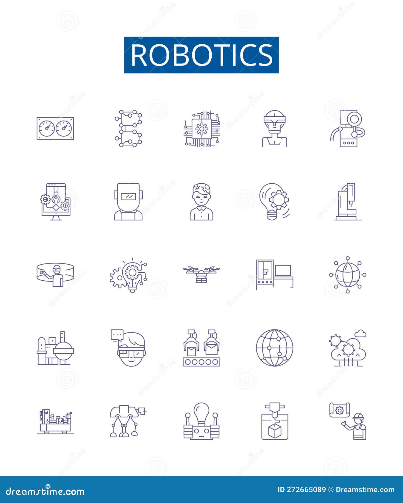 Robotics Line Icons Signs Set. Design Collection Of Robotics ... Robotics Line Icons Signs Set. Design Collection Of Robotics ...