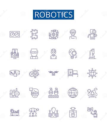 Robotics Line Icons Signs Set. Design Collection of Robotics ...