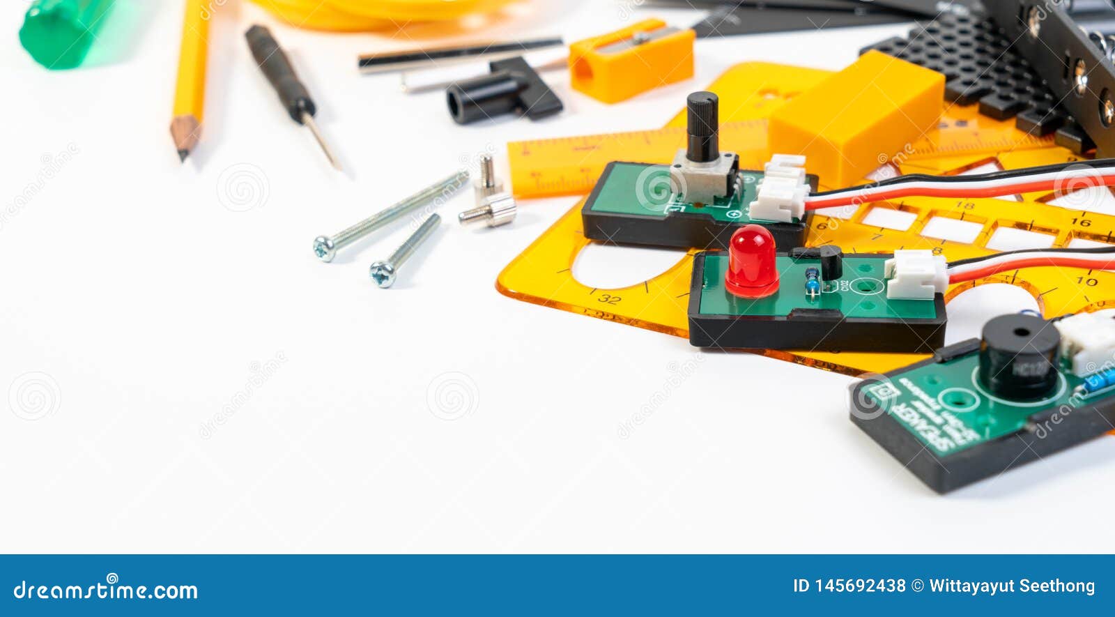 Electronic Invention Breadboard Circuit Connectors Royalty-Free Stock ...