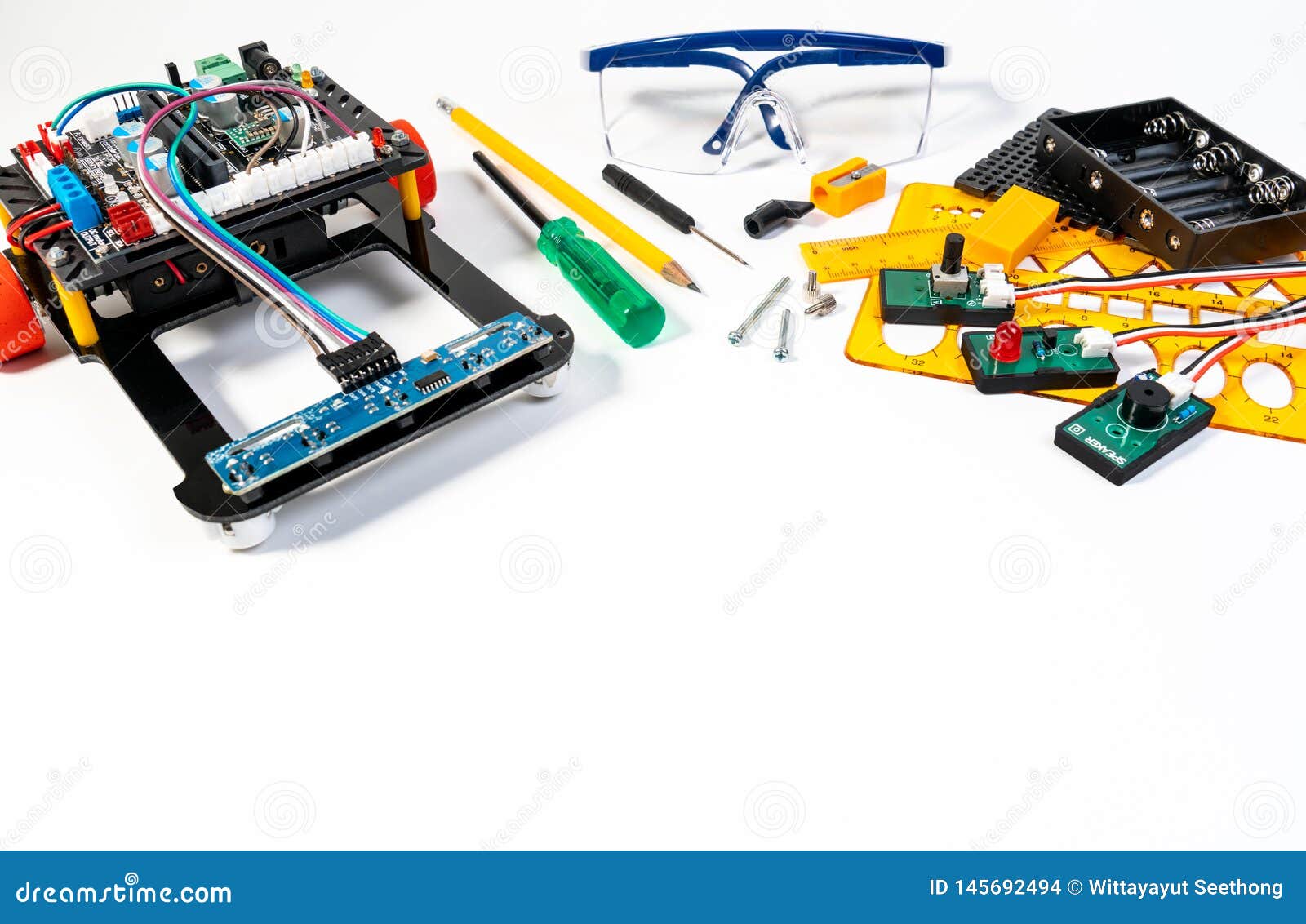 Electronic Invention Breadboard Circuit Connectors Royalty-Free Stock ...