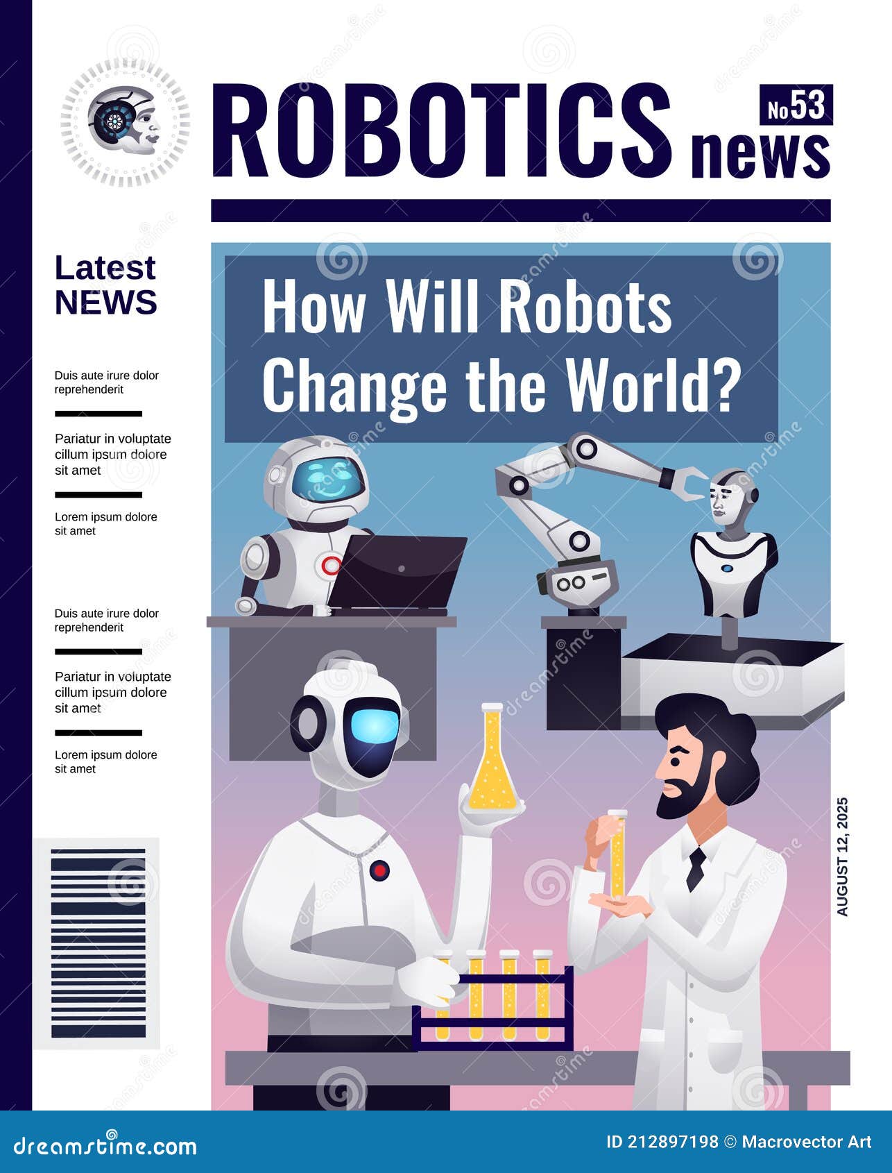Robotics Magazine Cover Design Stock Vector - Illustration of ...
