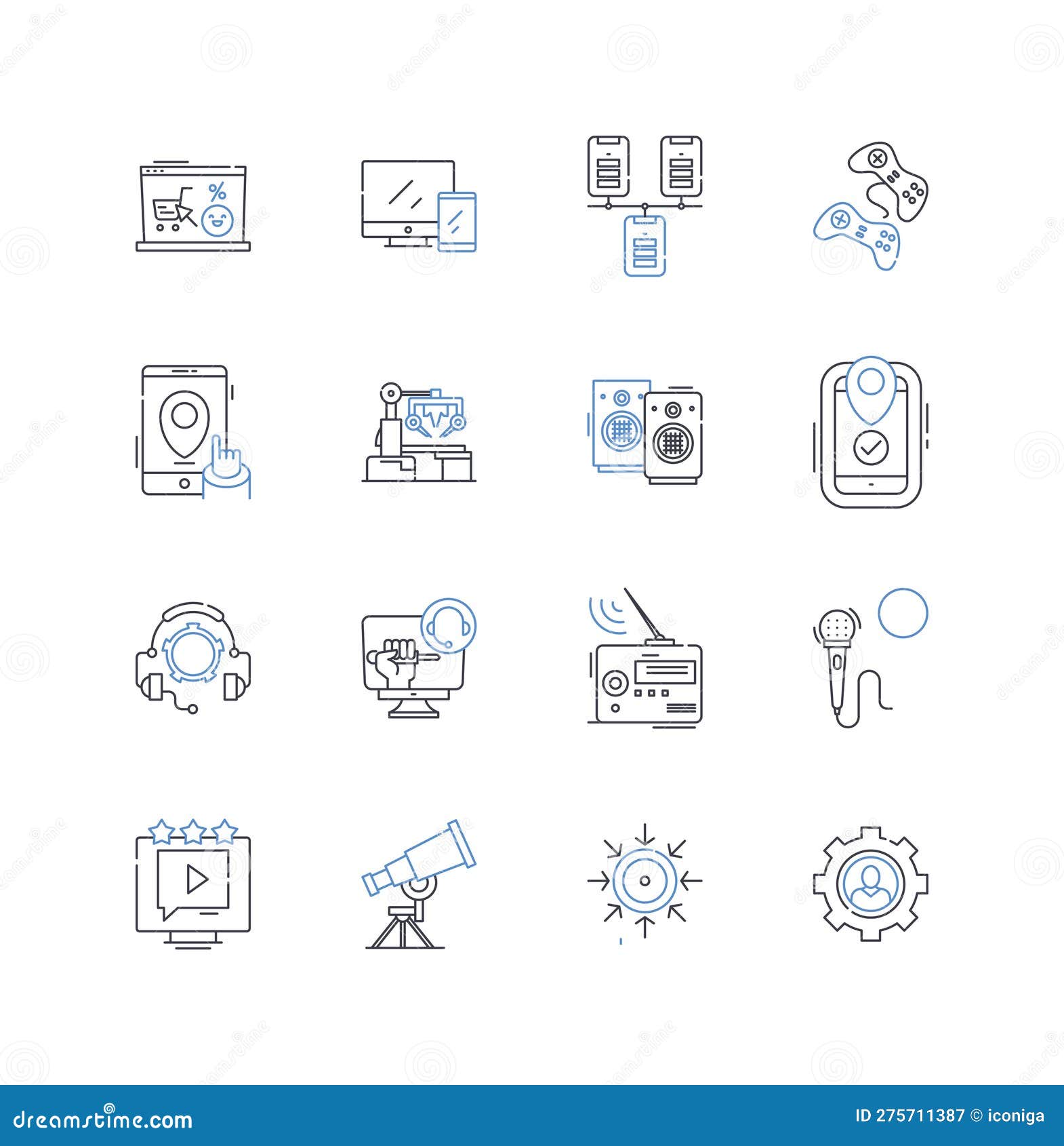 Robotics Line Icons Collection. Automation, Mechanics, Programming ...