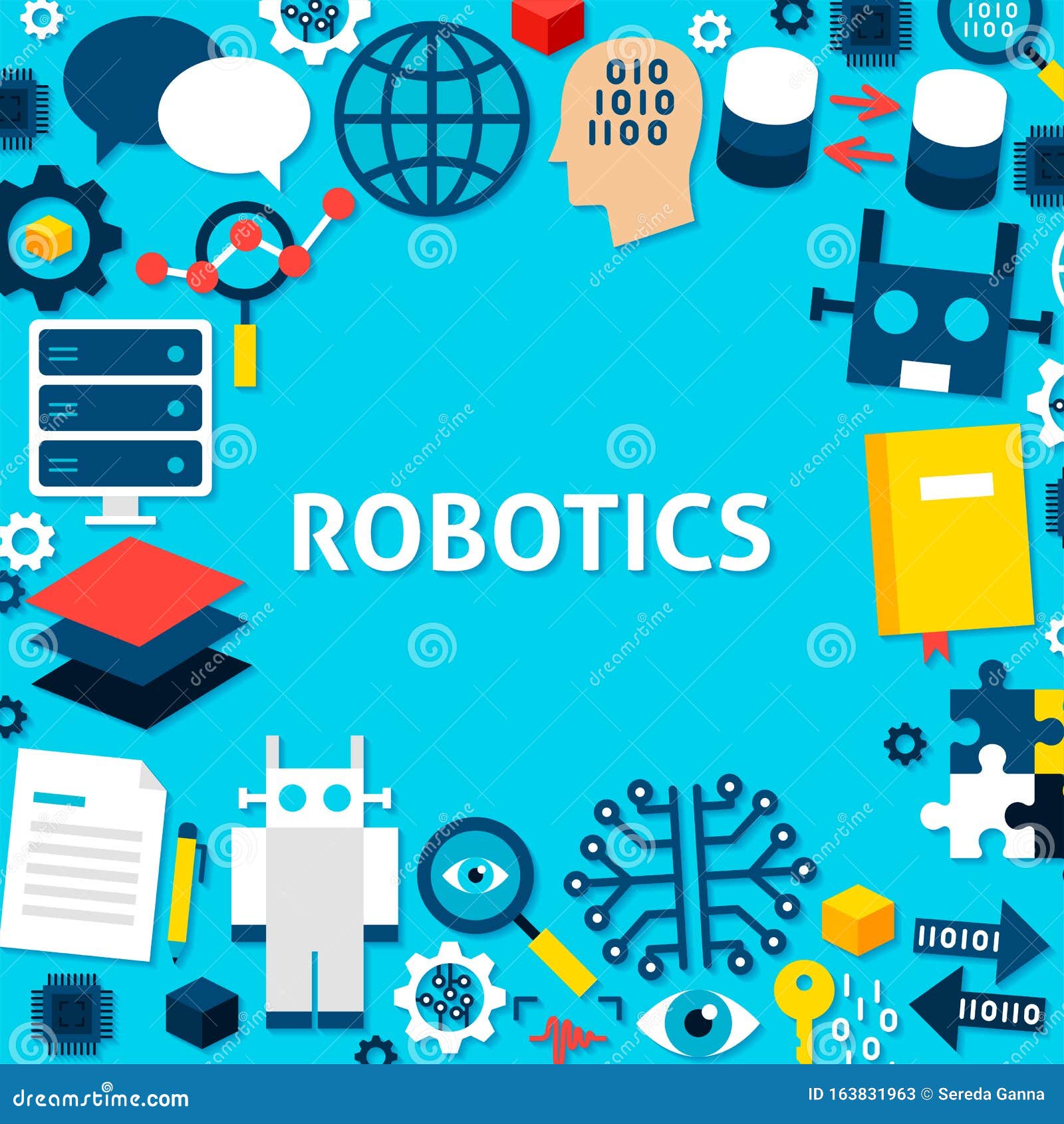 Robotics Paper Template Poster Stock Vector - Illustration of ...