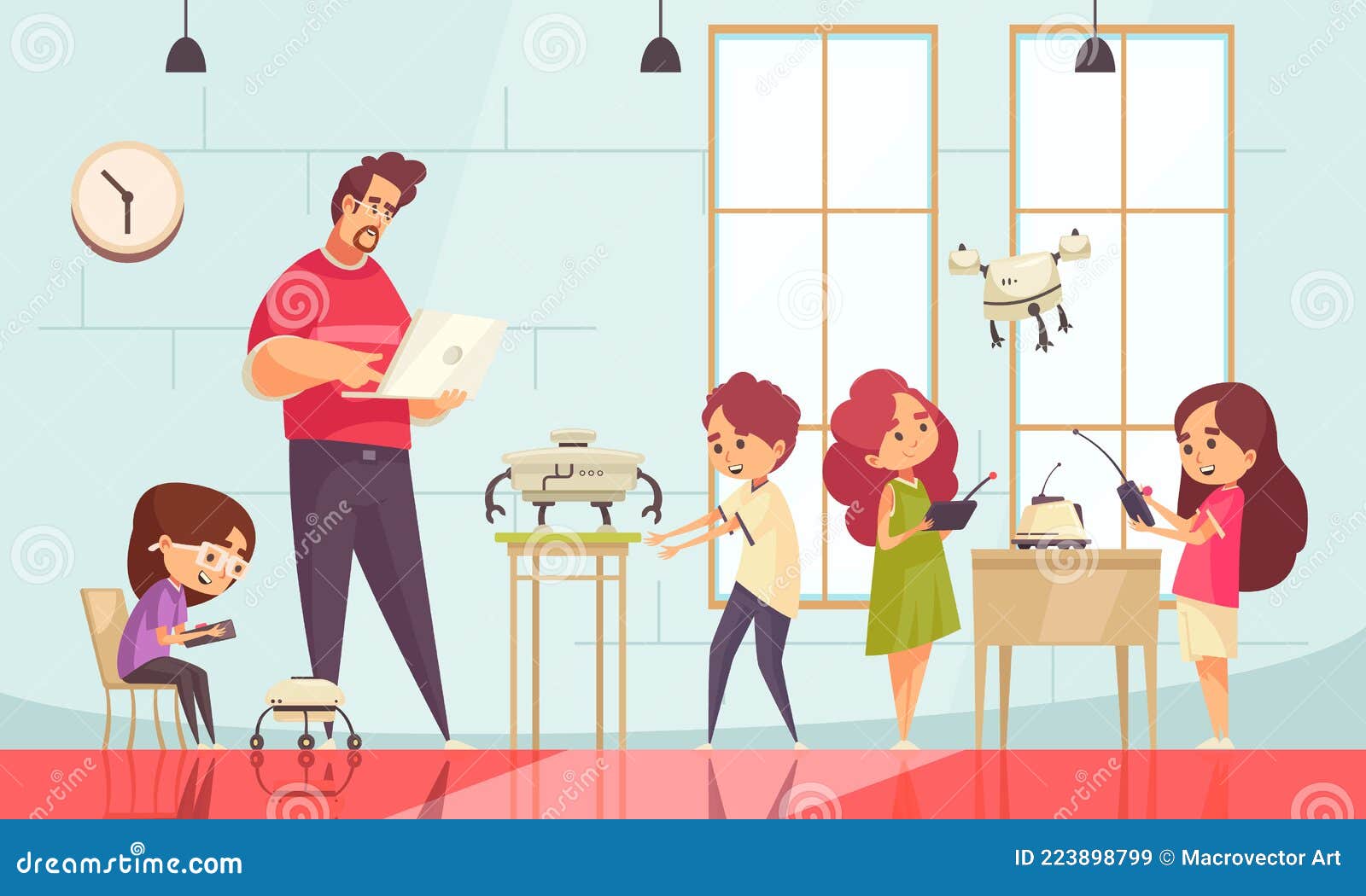 Robotics School for Kids stock vector. Illustration of design - 223898799