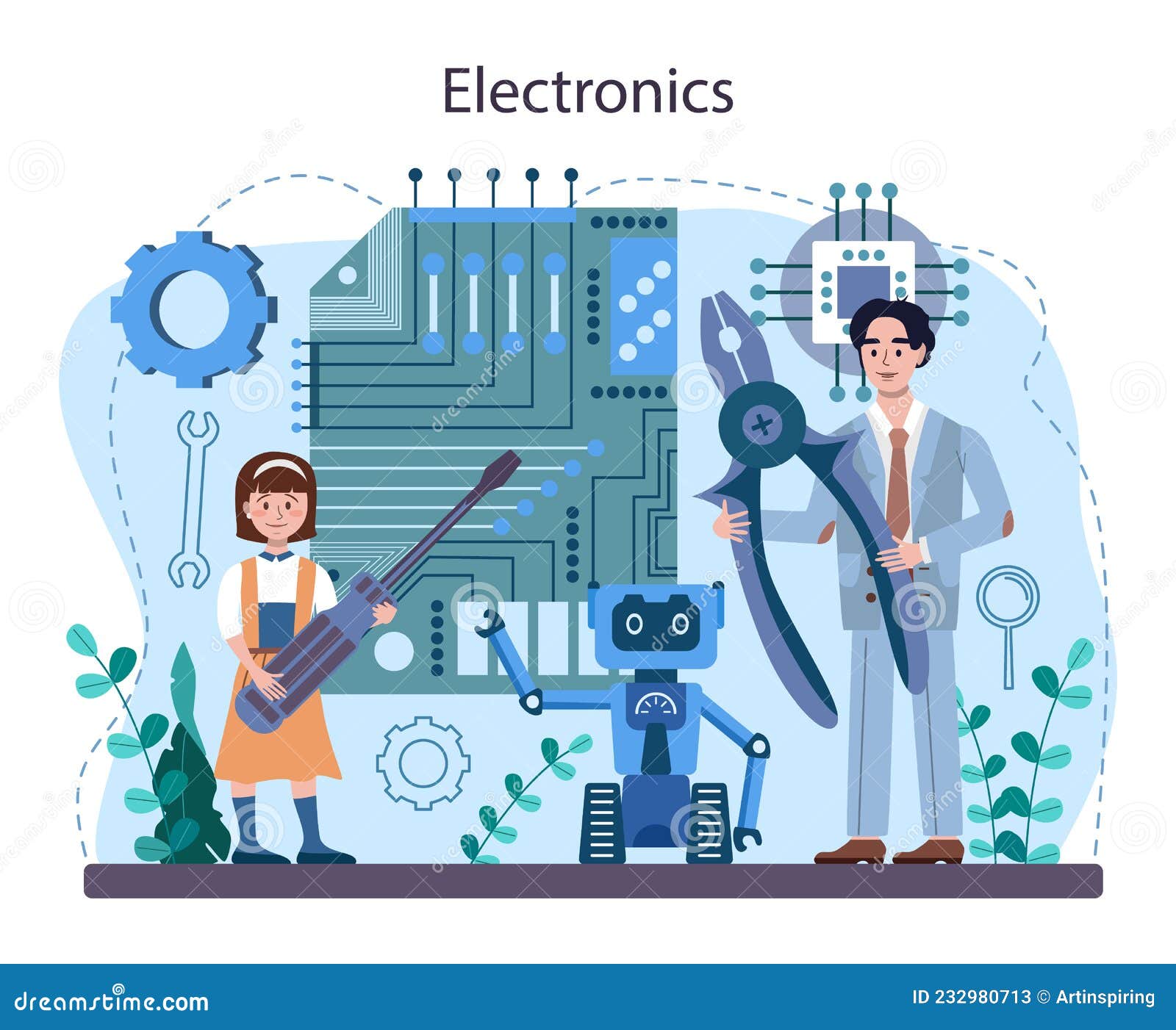 Robotics School Subject. Students Learning Robot Components Stock ...