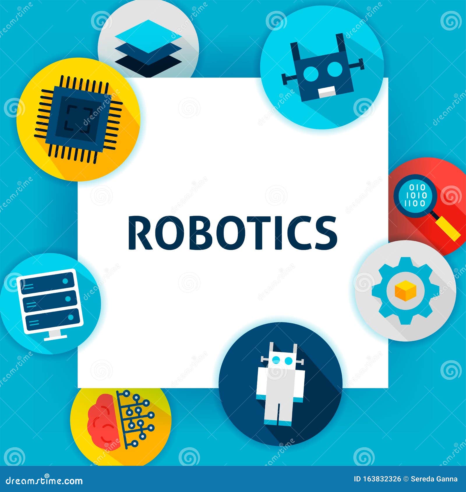 Robotics Tech Template stock vector. Illustration of computer - 163832326