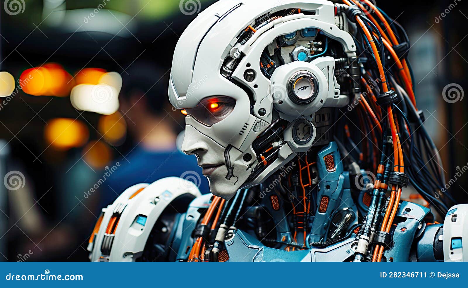 Robotics Technologies, Robot Head Close-up. Generative AI Stock ...