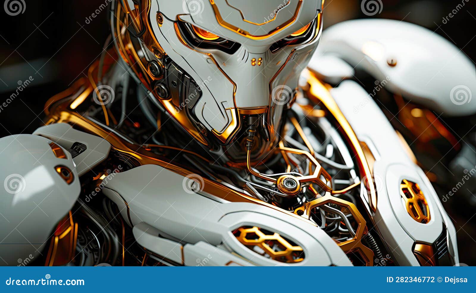 Robotics Technologies, Robot Head Close-up. Generative AI Stock ...