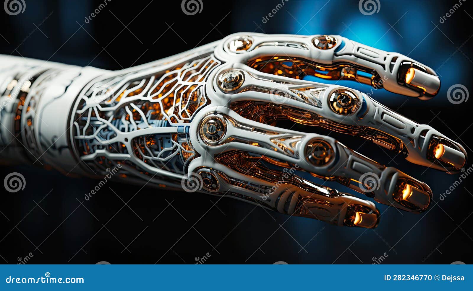 Robotics Technologies, Wires Inside The Robotic Arm. Generative AI ...