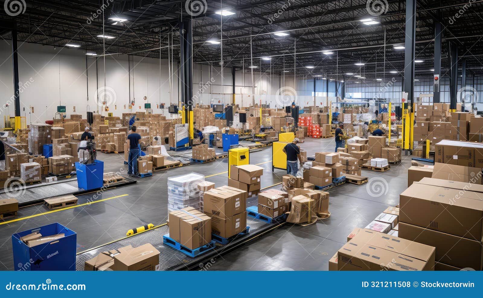 Robotics Technology Warehouse Stock Illustration - Illustration of ...