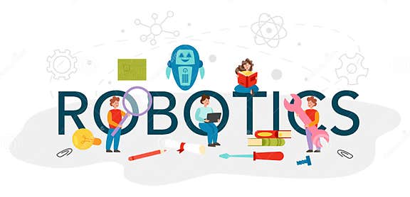 Robotics Typographic Header. Robot Engineering and Programming Stock ...