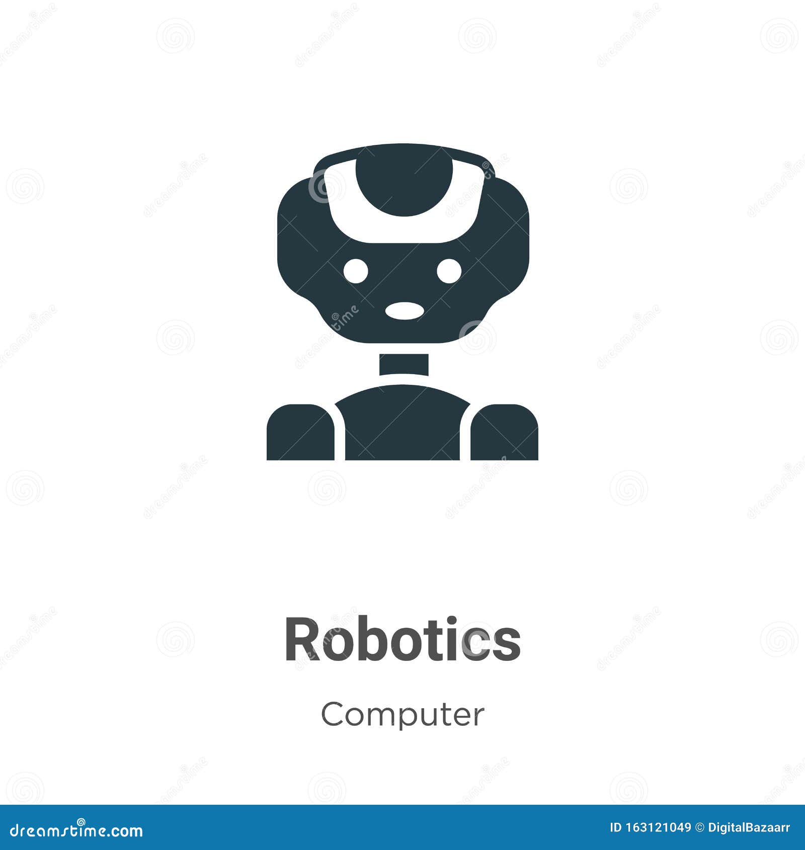 Robotics Vector Icon on White Background. Flat Vector Robotics Icon ...