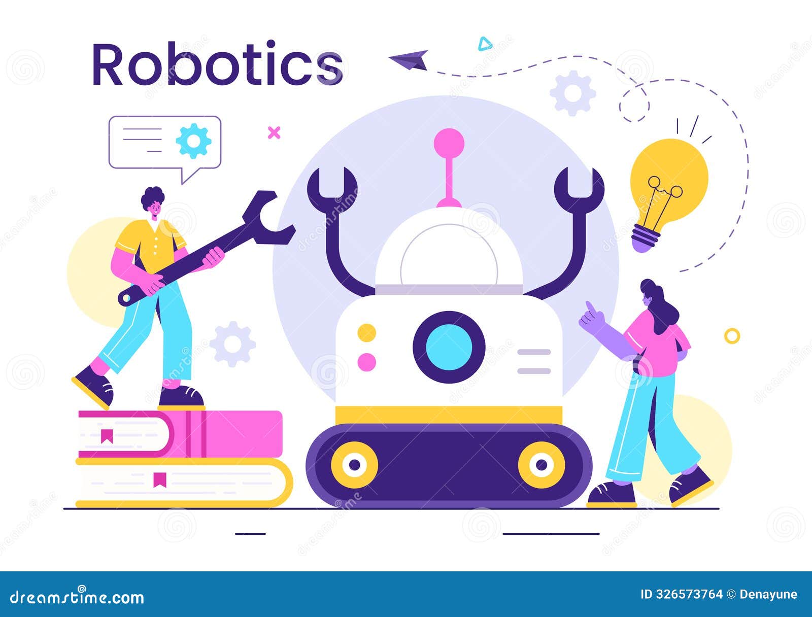 Robotics Vector Illustration of Artificial Intelligence Robots ...
