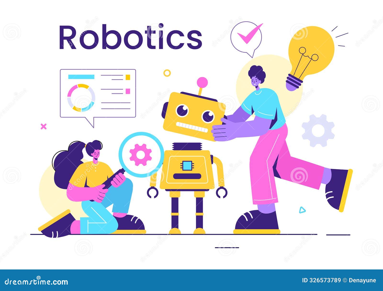 Robotics Vector Illustration of Artificial Intelligence Robots ...
