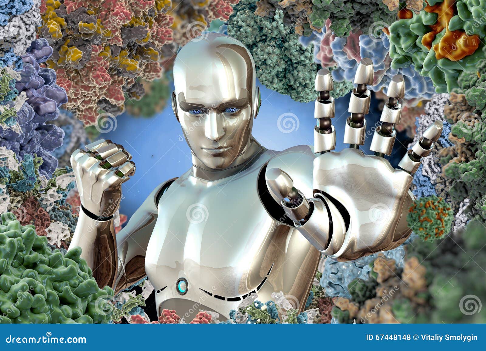 Robotics Virus Protection Concept New Technology Stock Illustration ...