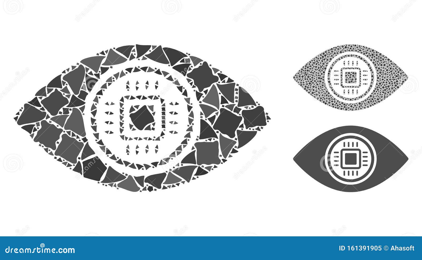 Robotics Vision Mosaic Icon of Rugged Elements Stock Vector ...