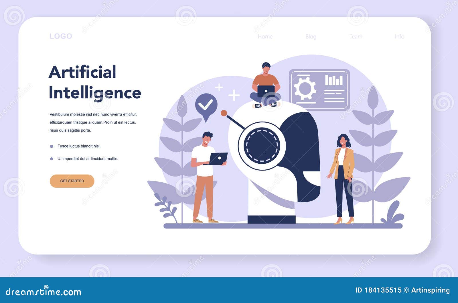 Robotics Web Banner or Landing Page. Robot Engineering Stock Vector ...