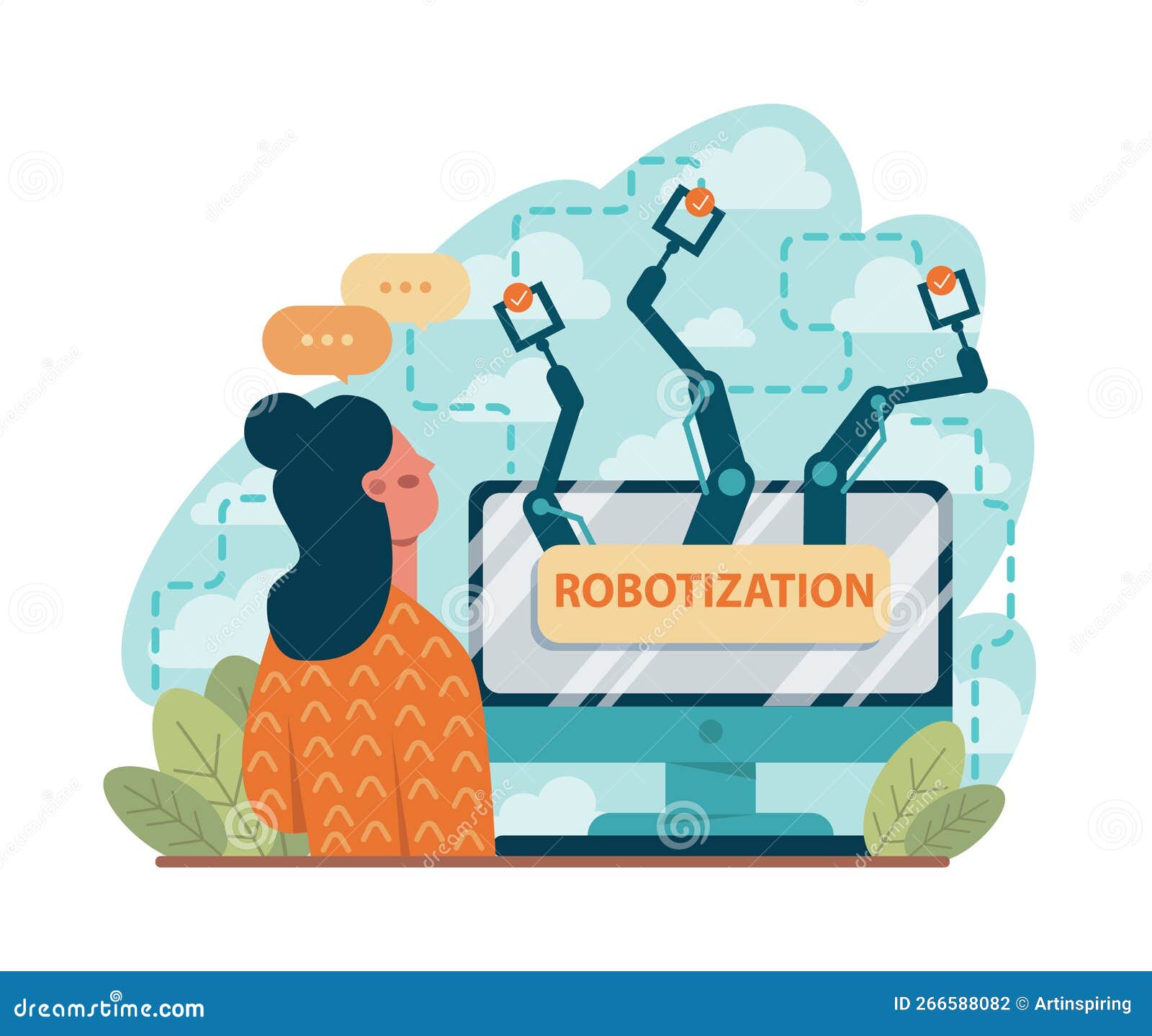 Robotization Concept. Artificial Intelligence As a Part of Human Stock ...