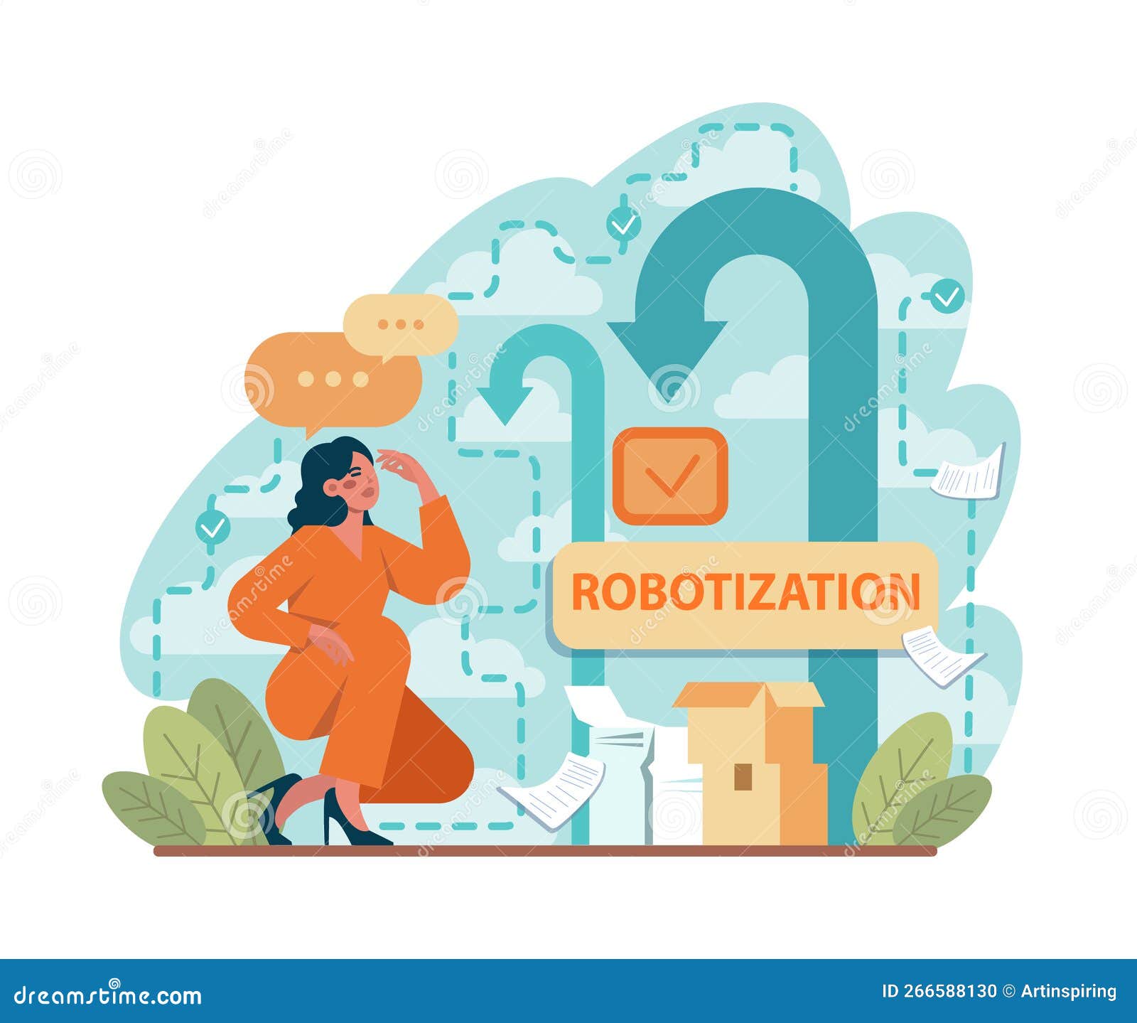 Robotization Concept. Artificial Intelligence As a Part of Human Stock ...