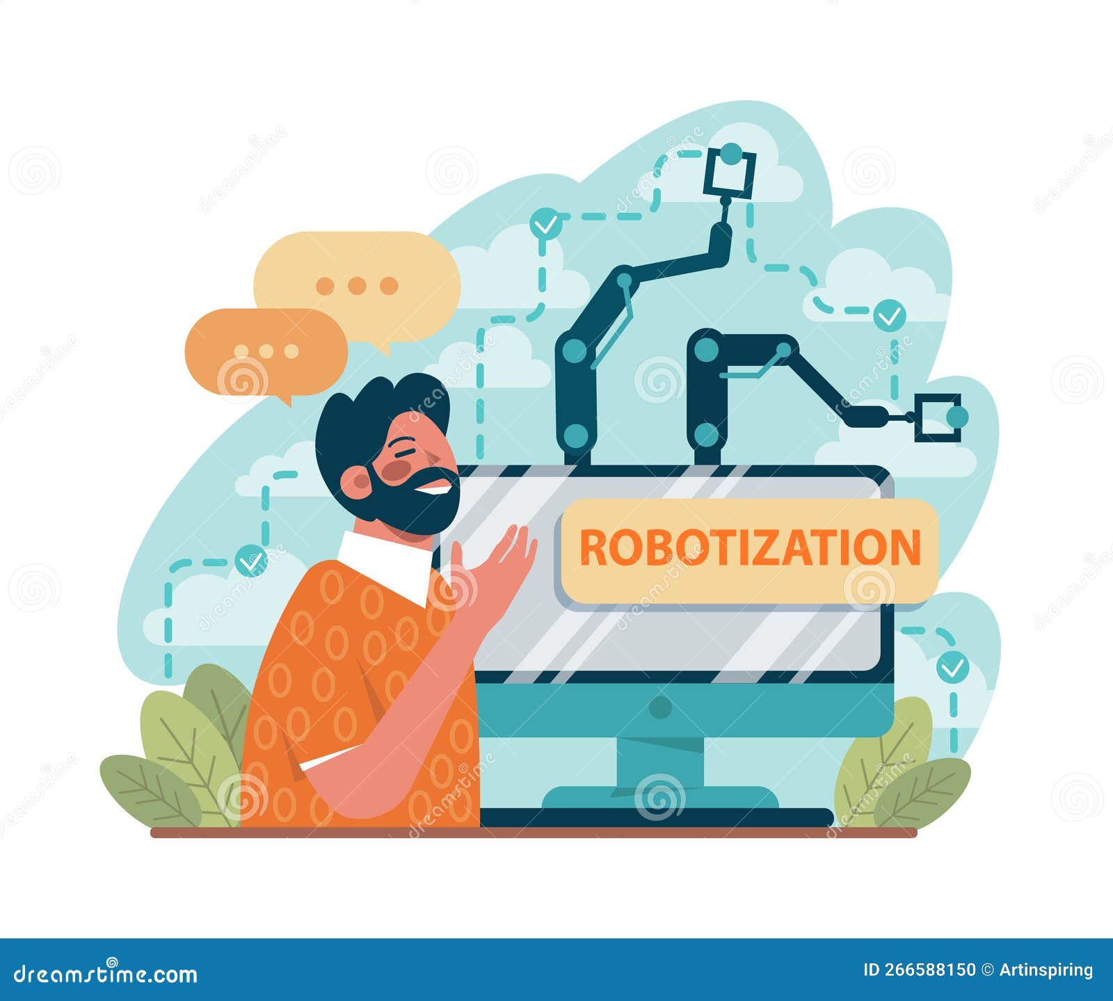 Robotization Concept. Artificial Intelligence As a Part of Human Stock ...