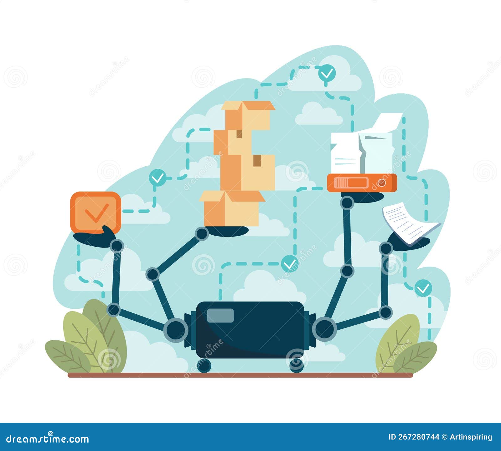 Robotization Concept. Artificial Intelligence As a Part of Human Stock ...