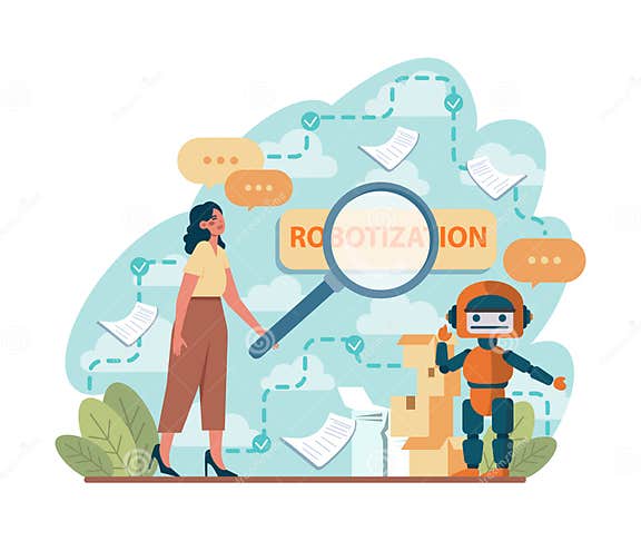 Robotization Concept. Artificial Intelligence As a Part of Human Stock ...