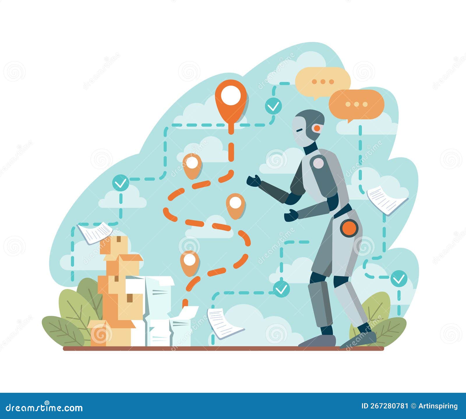 Robotization Concept. Artificial Intelligence As a Part of Human Stock ...