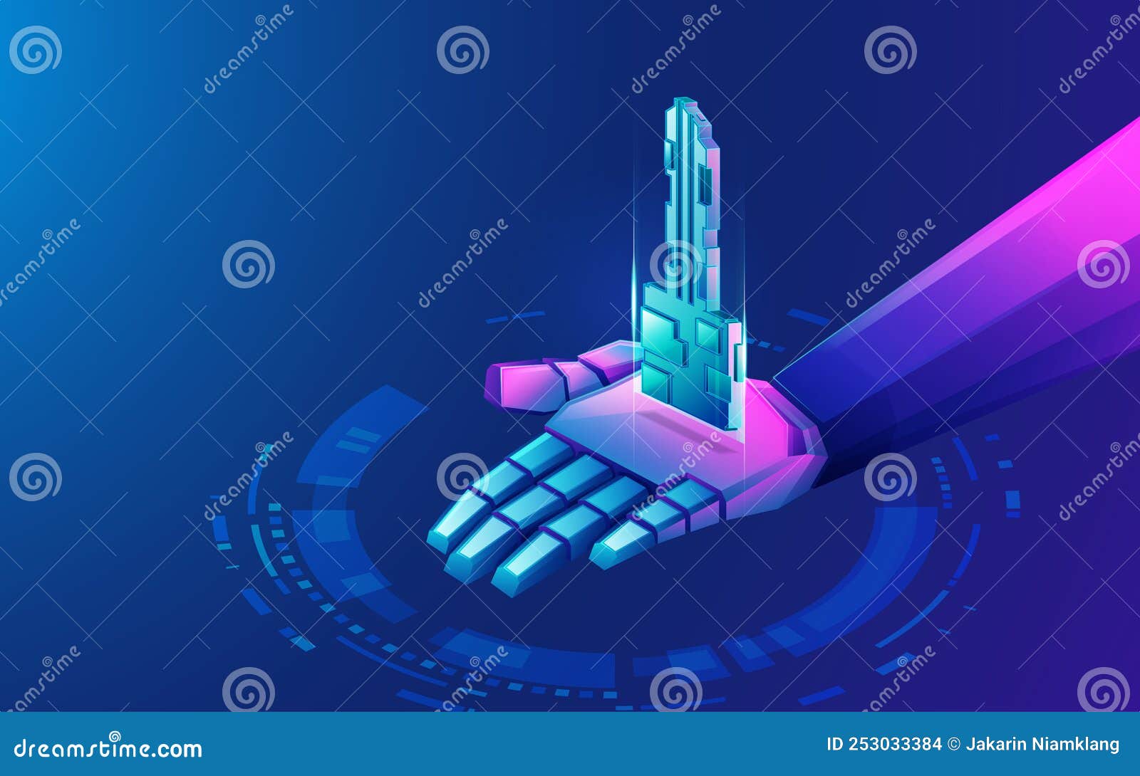 RobotKey stock vector. Illustration of device, cybernetic - 253033384