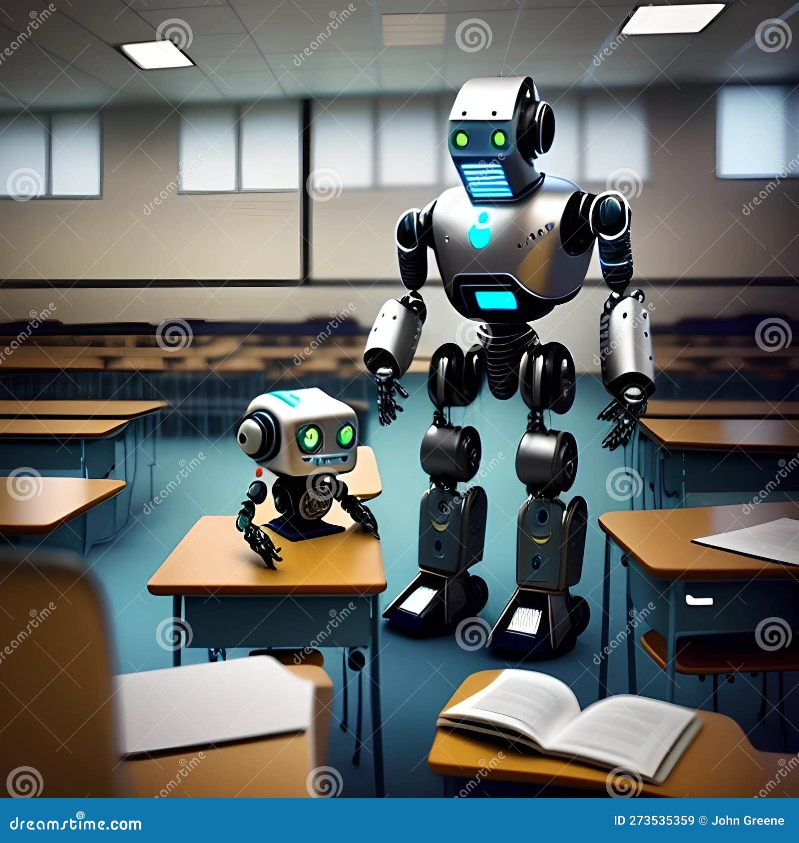 Robots in the Classroom Learning Concept, Generated by AI. Stock ...