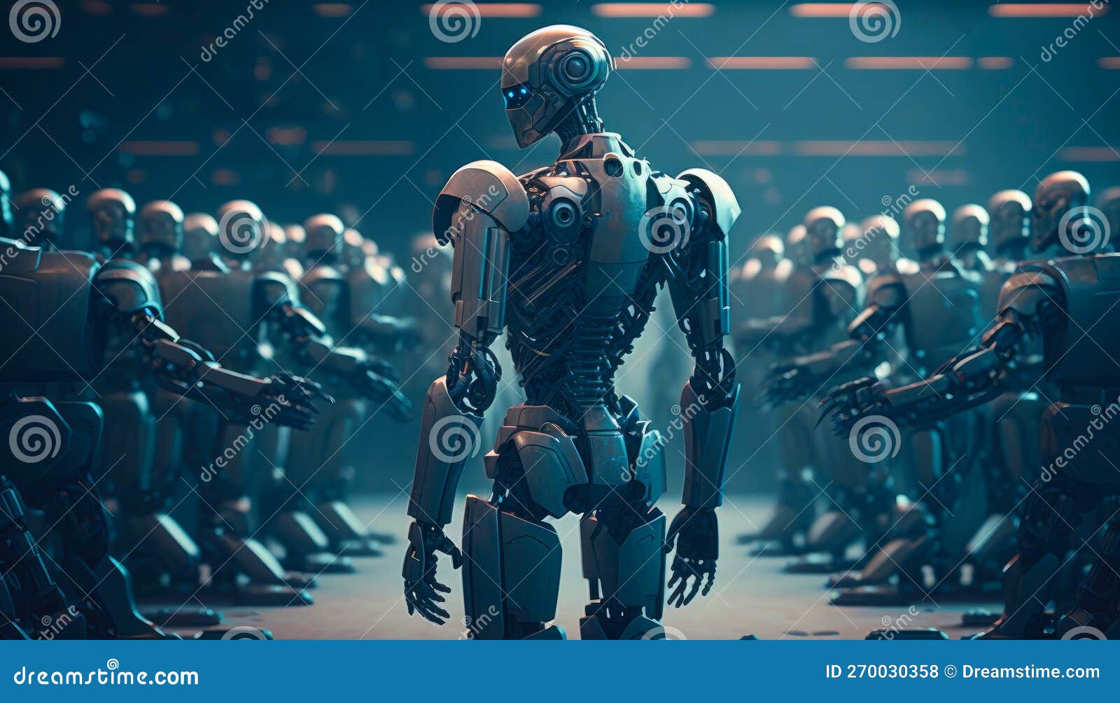 Robots Army Commander Automation Of Robotic Technical Processes Stock
