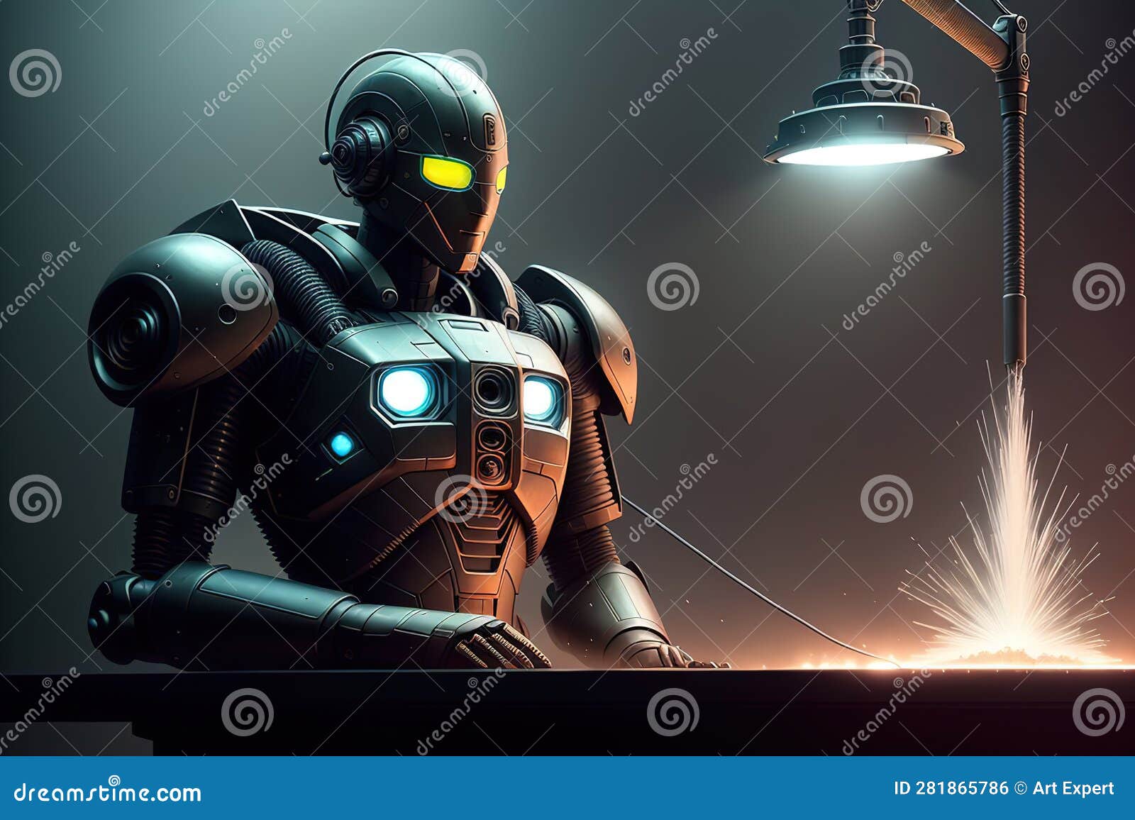 Robots. Artificial Intelligence. Illustration of Progress, Technology ...