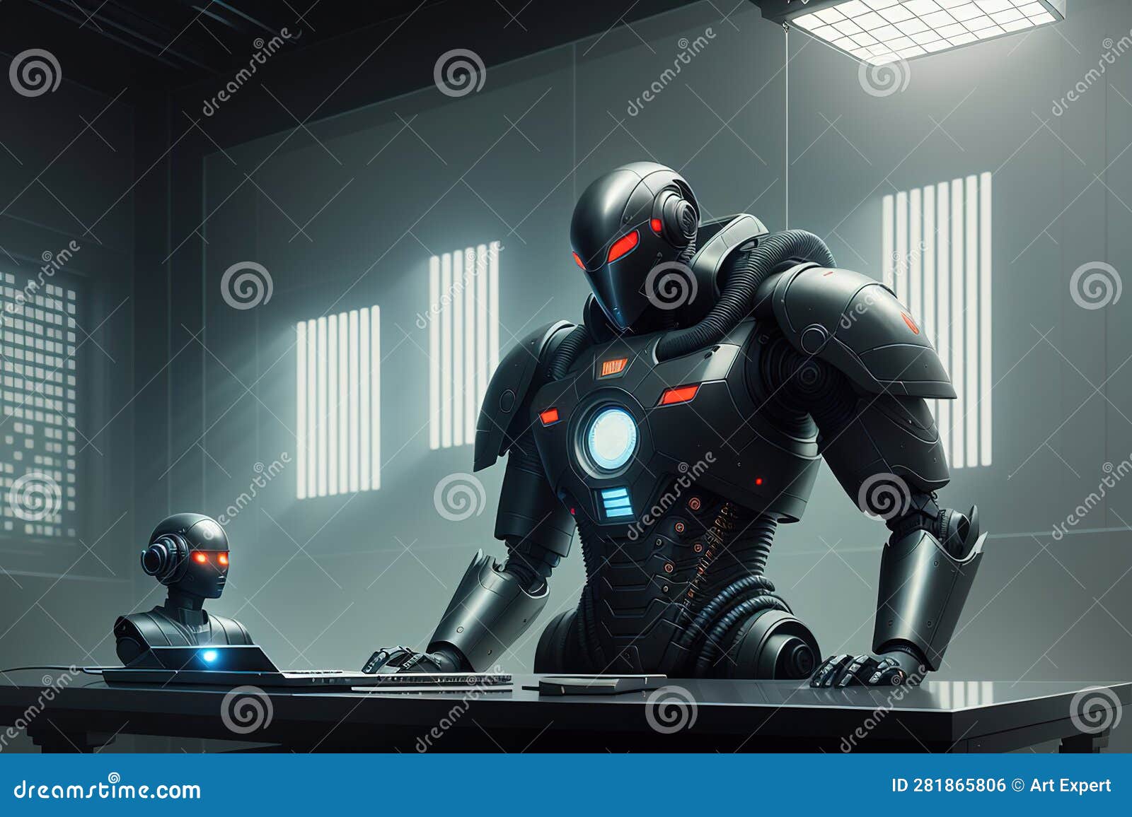 Robots. Artificial Intelligence. Illustration of Progress, Technology ...