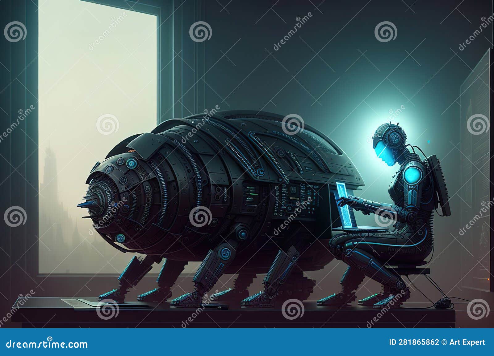 Robots. Artificial Intelligence. Illustration of Progress, Technology ...