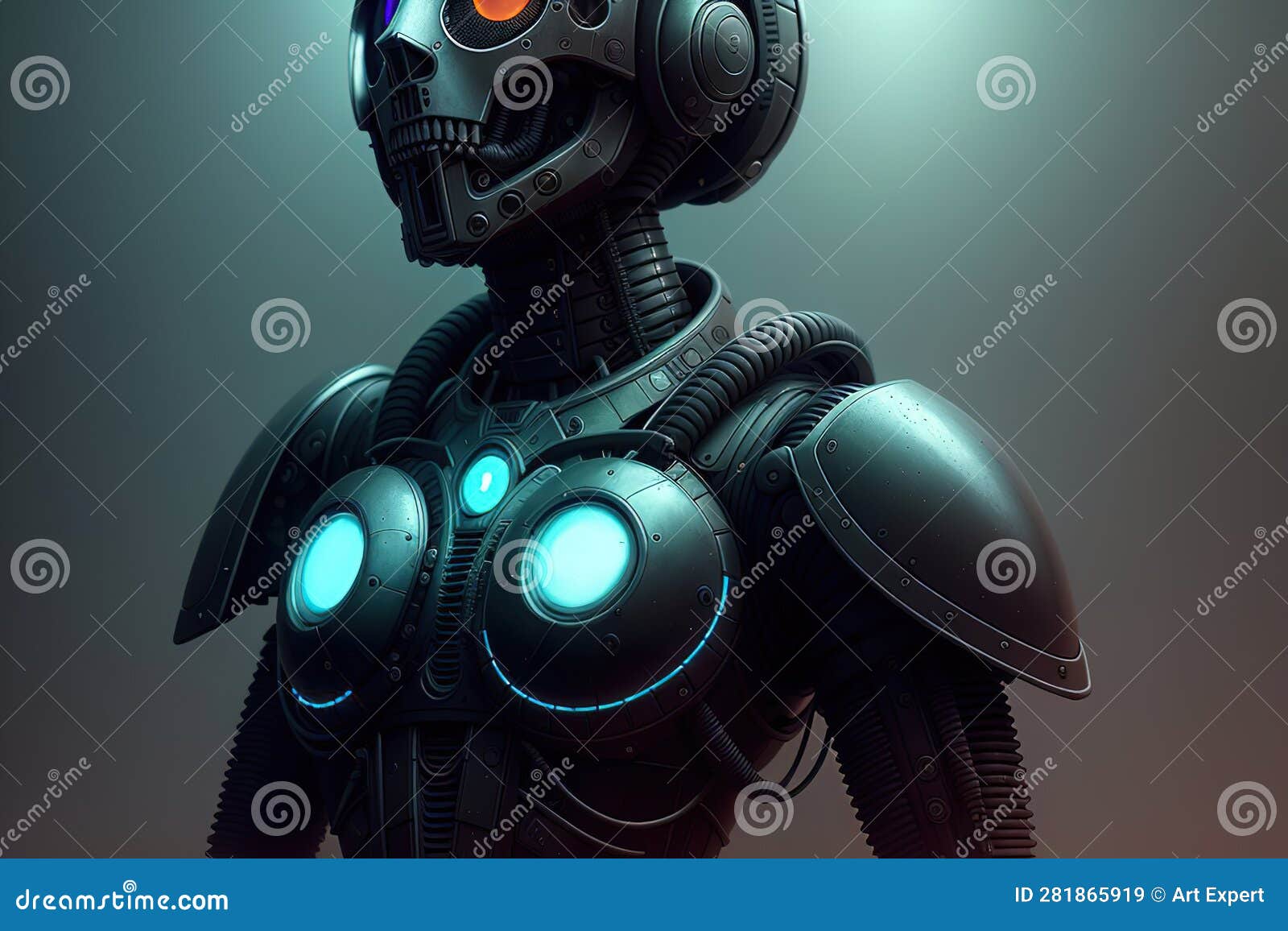 Robots. Artificial Intelligence. Illustration of Progress, Technology ...