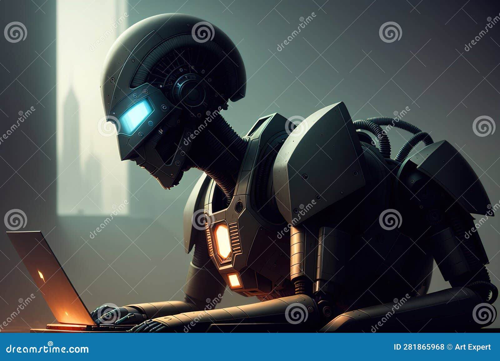 Robots. Artificial Intelligence. Illustration of Progress, Technology ...