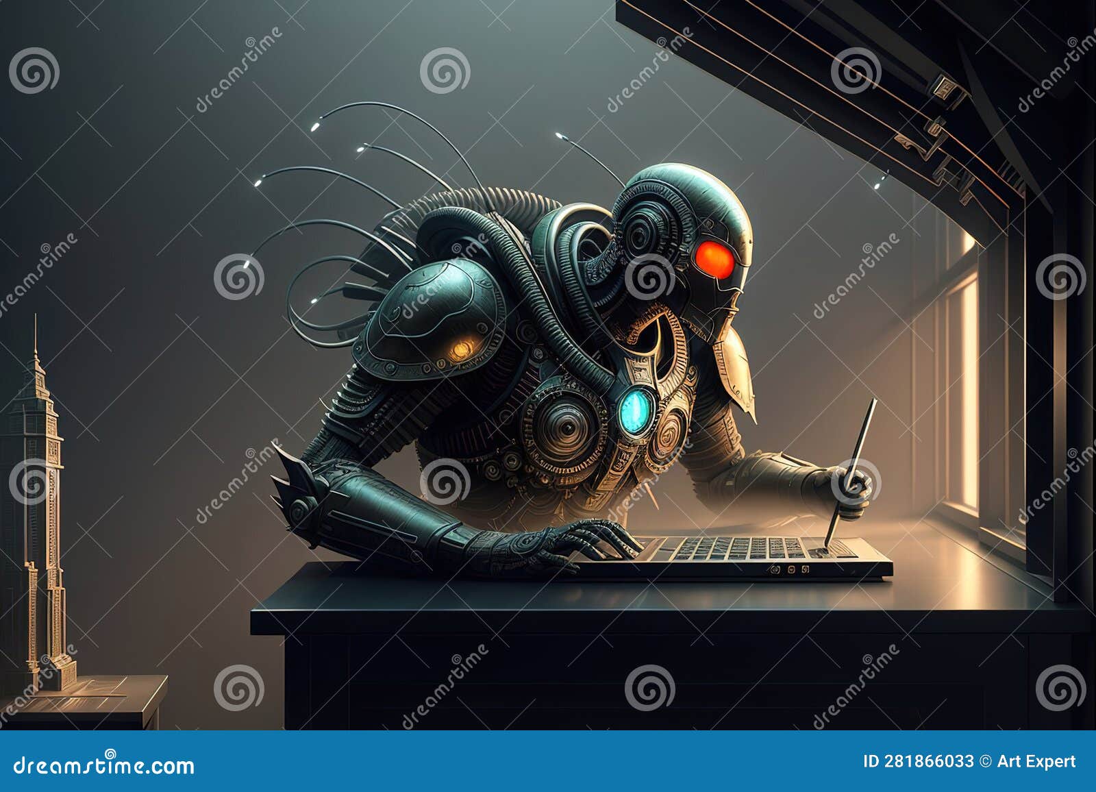Robots. Artificial Intelligence. Illustration of Progress, Technology ...