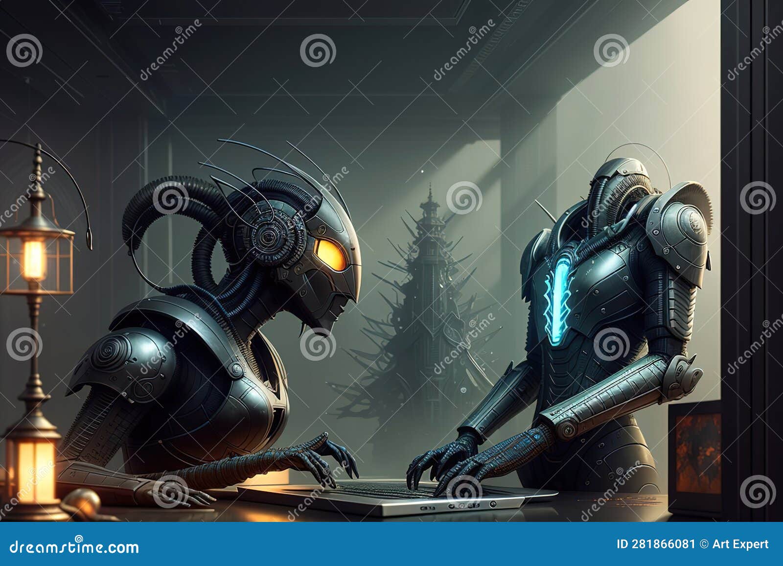 Robots. Artificial Intelligence. Illustration of Progress, Technology ...